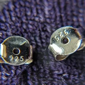 Jewelry | 925 Sterling Silver Classic Stud Earrings With Sparkly Blue ...